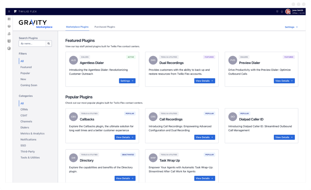Gravity Marketplace - Gravity Marketplace | Built for Twilio Flex Contact Centers